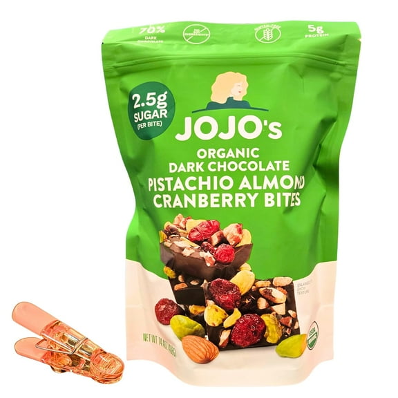 JOJO's Chocolate Dark Chocolate Bites, 70% Cocoa, Almonds, Pistachios ...