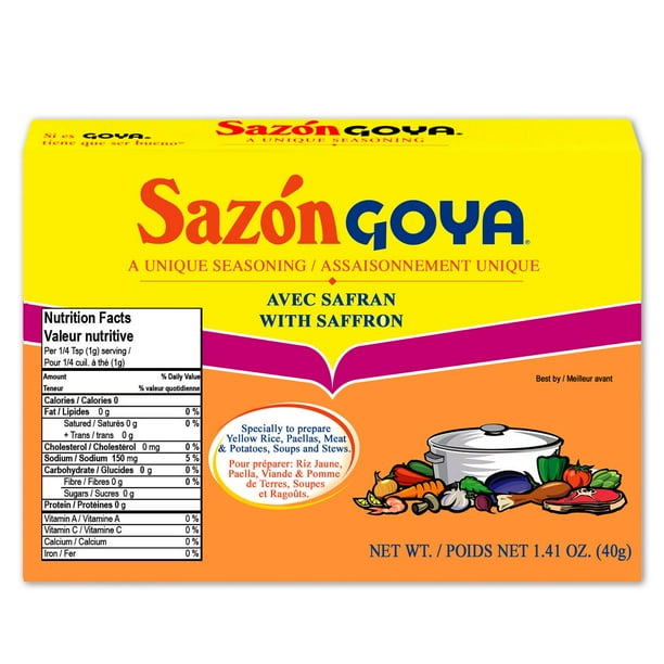 Sazon Goya Unique Seasoning with Saffron, 40 g - Walmart.ca