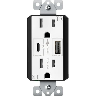 Faith [2-Pack] 4.6A USB Outlet and 15A Decorator Tamper-Resistant ...