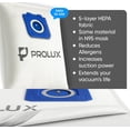 Prolux Genuine HEPA Style 10-Pack Bags for 6, 7, 8, 9000 Upright Vacuum ...