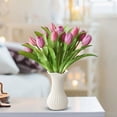 7-Head Short-Stem Artificial Tulip Flower Bouquet Realistic Decorative ...