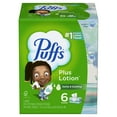 Puffs Plus Lotion Soft Facial Tissue Packs, 6 Family Size Boxes, 124 ...