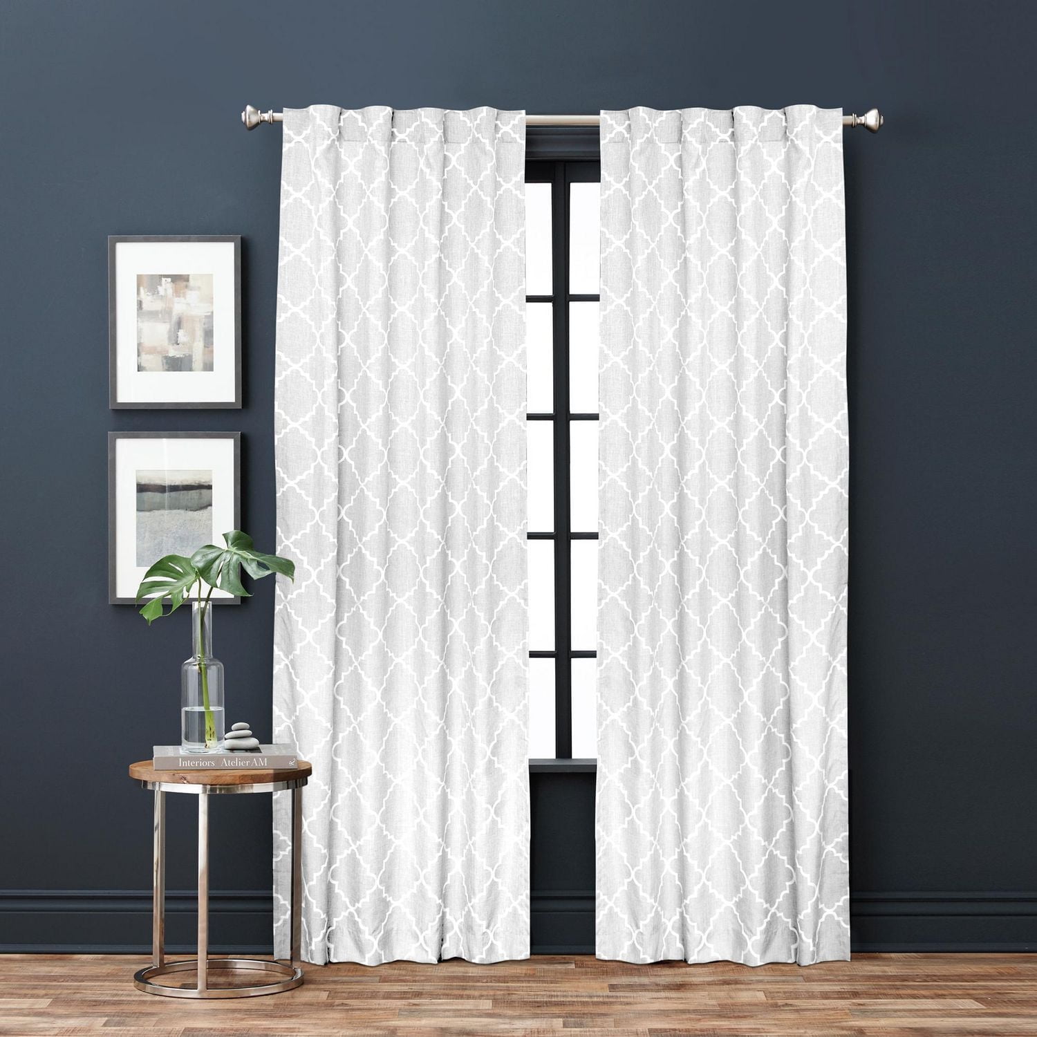 Hometrends Natalie 84" Back Tab Light Filtering Drapery Window Curtains ...