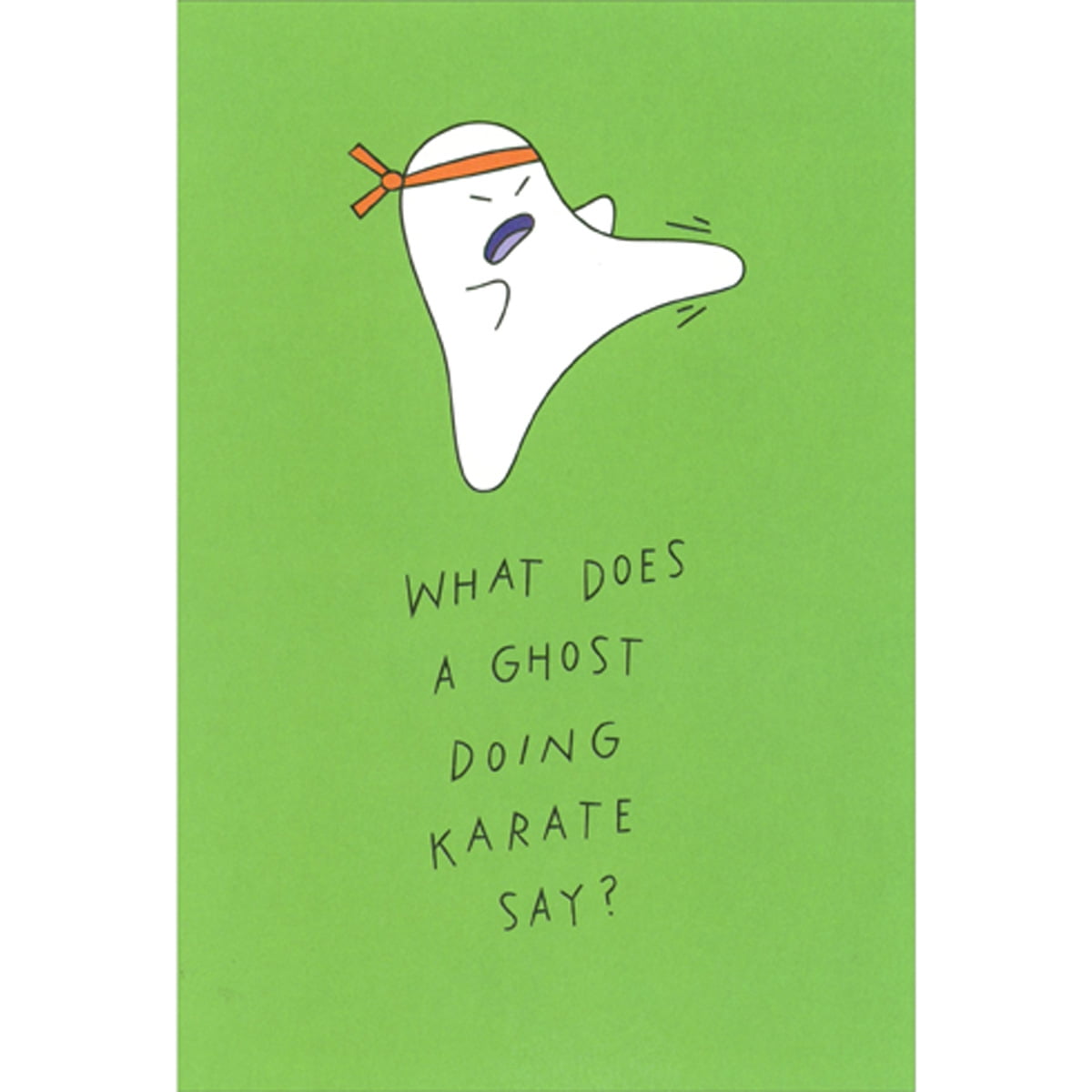 Recycled Paper Greetings Karate Ghost Wearing Orange Headband Funny ...