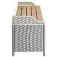 FOA Outdoor Aluminum Wicker 3-Tier Bar Cart & Storage Bench 2PC Set ...