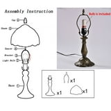 Orinova Tiffany Style Table Lamp Rose Bedside Desk LED Lamp Shades ...