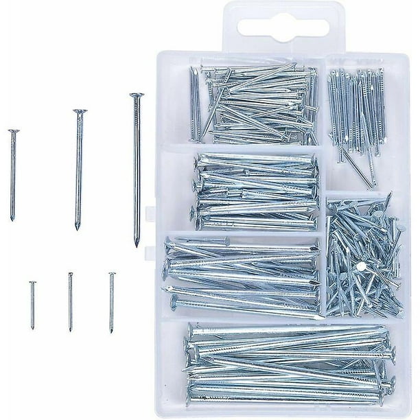 280 Pieces Nail Assortment Flat Head Galvanized Nails Hardware ...