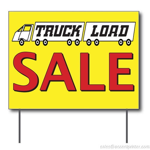 Truckload Sale Curbside Sign, 24"w x 18"h, Full Color Double Sided ...