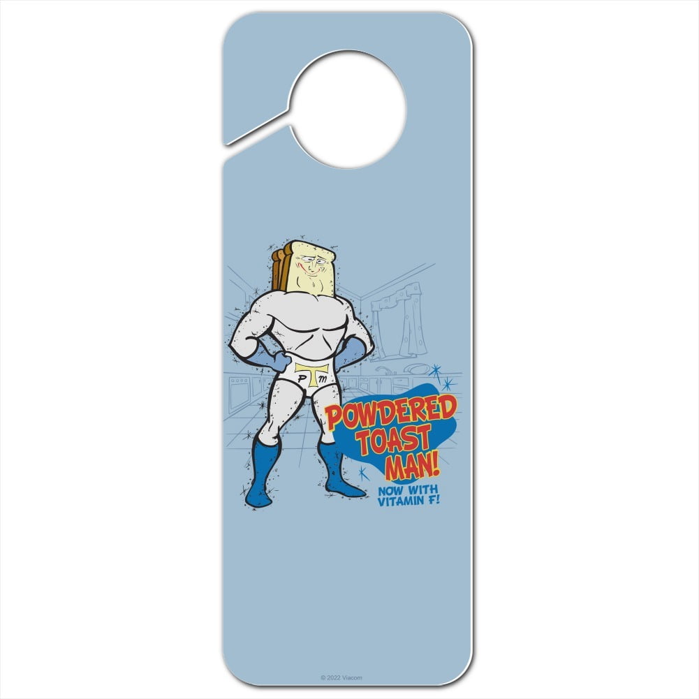 Ren and Stimpy Powdered Toast Man Plastic Door Knob Hanger Sign ...