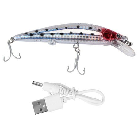 USB Rechargeable LED Twitching Fish Lure Electric Bait Life-Like ...