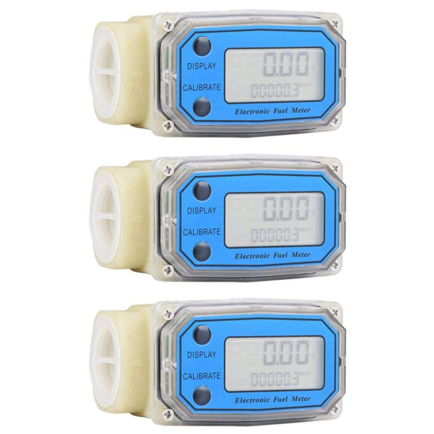 3X Mini Digital Turbine Flow Meter Fuel Flow Meter Turbine Flowmeter ...