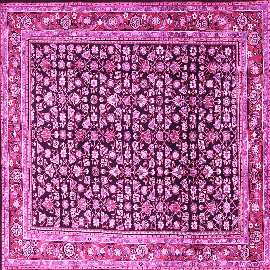 Ahgly Company Indoor Square Persian Pink Traditional Area Rugs, 6 ...