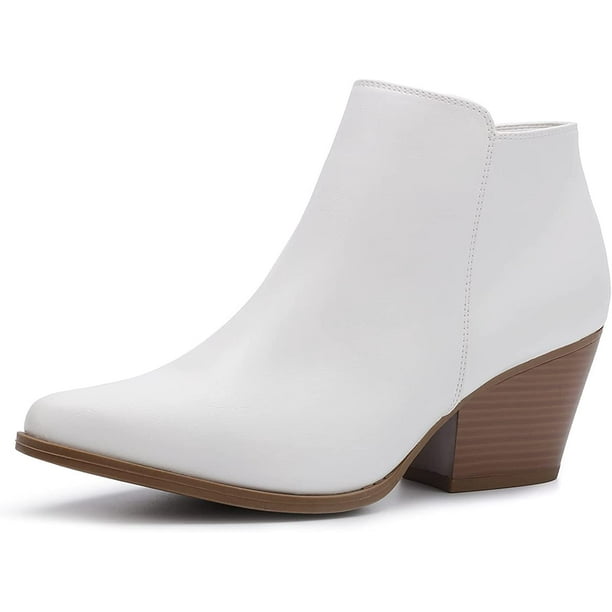CentroPoint Women's Fashion Block Heel Ankle Boots Pointed Toe Side Zip ...