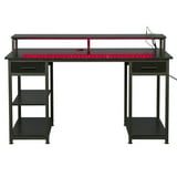 Zimtown Computer Desk With 2 Power Outlets&usb, Adjustable Lighted