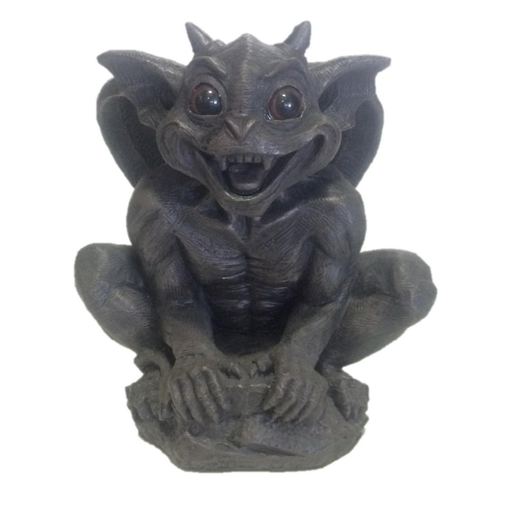 Homestyles Gargiggles Father "Boris" Gargoyle Perched on a Rock with ...