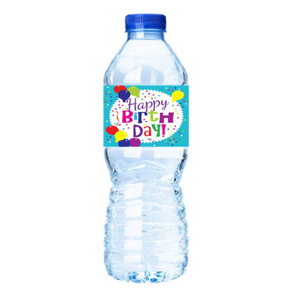 Happy Birthday- Balloons-Water Bottle Labels-12pack - Walmart.com ...