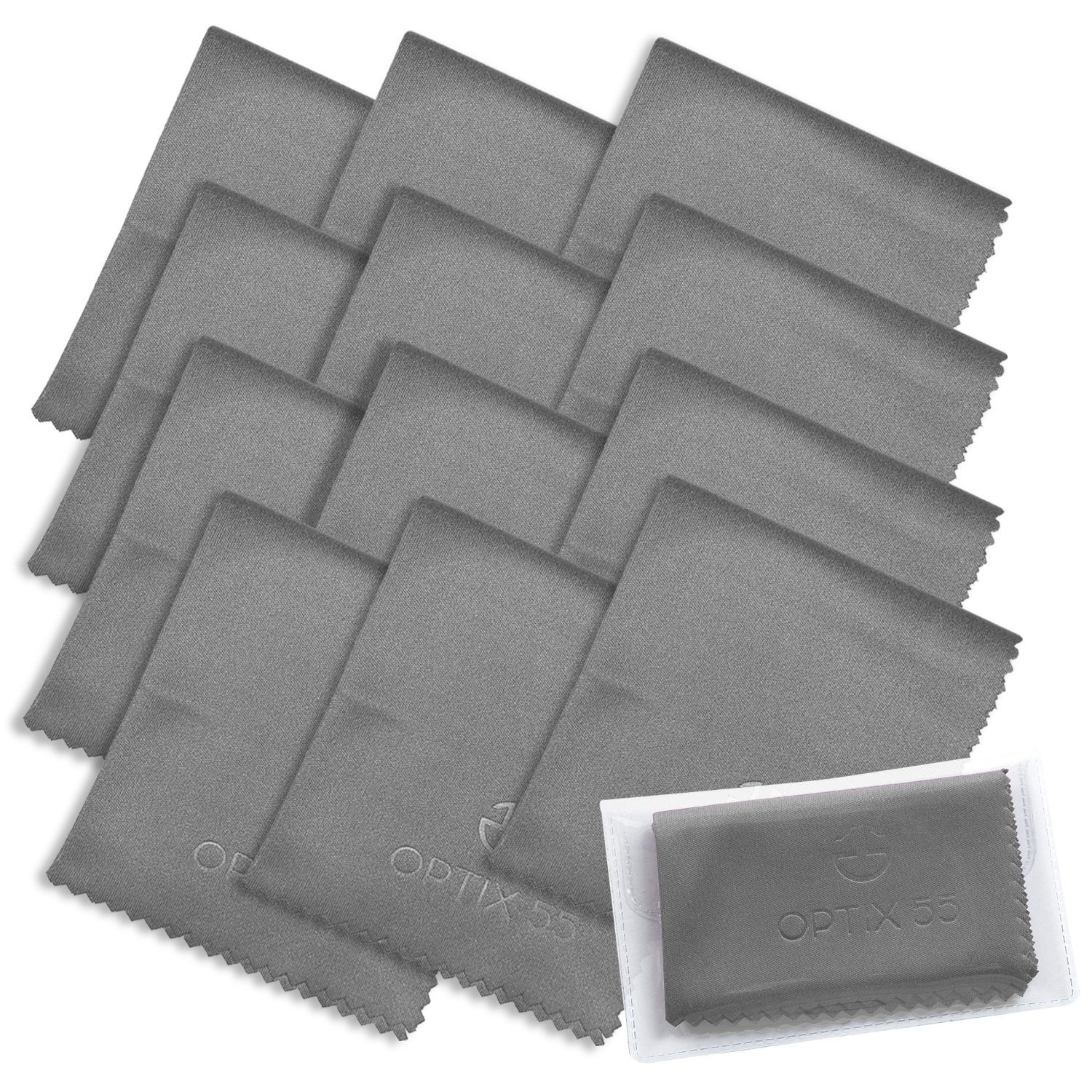 12 Pack Microfiber Cleaning Cloths 6 x7 In Individual Vinyl Pouch