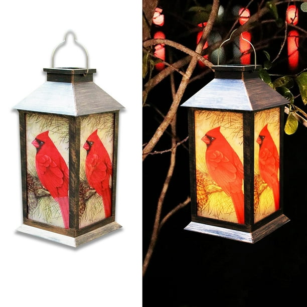 Outdoor Hanging Solar Lanterns, Solar Powered LED Cardinal Lights ...