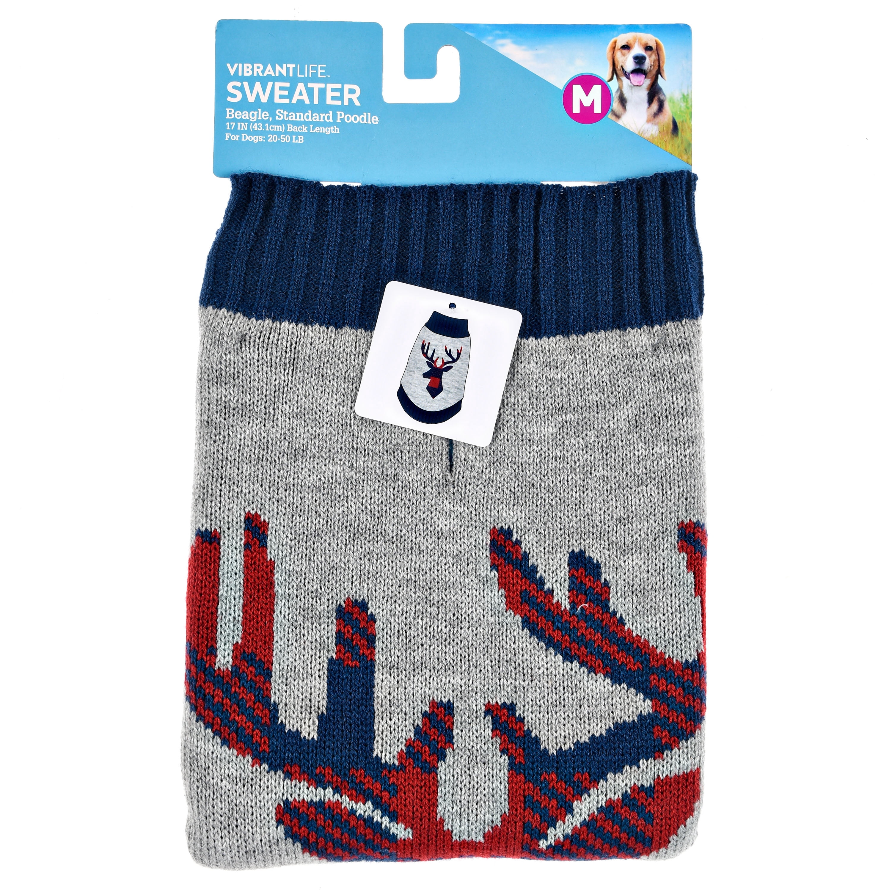 Vibrant Life Checkered Elk Dog Sweater, Small - Walmart.com