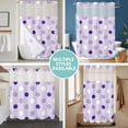 No Hook Shower Curtain with Snap in Liner, Abstract Purple White Theme ...
