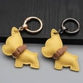 Adorable Miniature French Dog Keychain PU Leather Key Holder Bag Charm ...