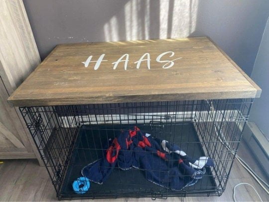 Stumps Custom Wood Dog's Cage with a Stylish Wood Topper - Perfect for ...