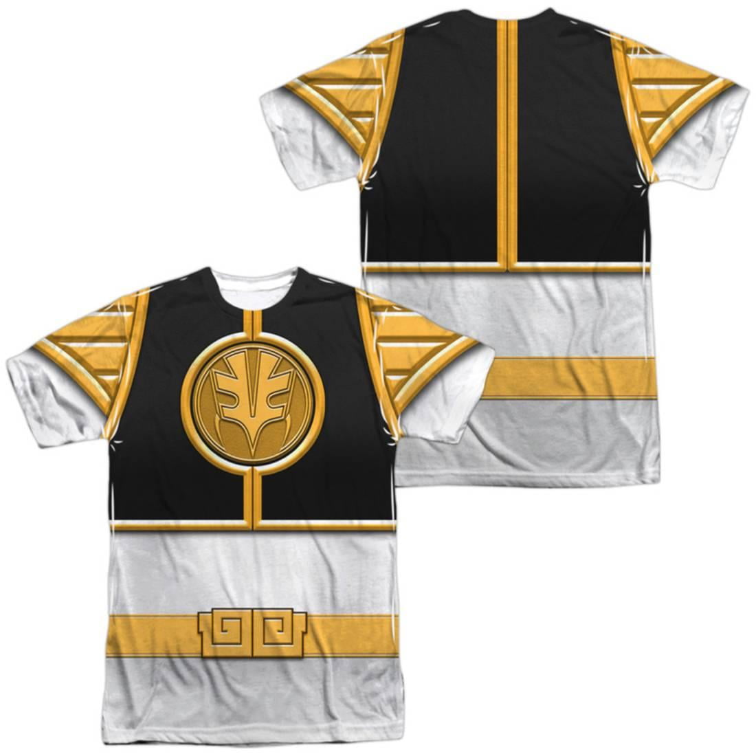 Power Rangers - White Ranger(Front/Back Print) - Short Sleeve Shirt ...