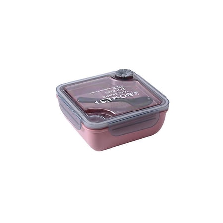 Student Square Lunch Box Grid Portable Leakproof Bento Box Microwavable ...