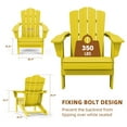 JUSTLET Real Comfort Plastic Adirondack Chair, Yellow, Folding Patio ...