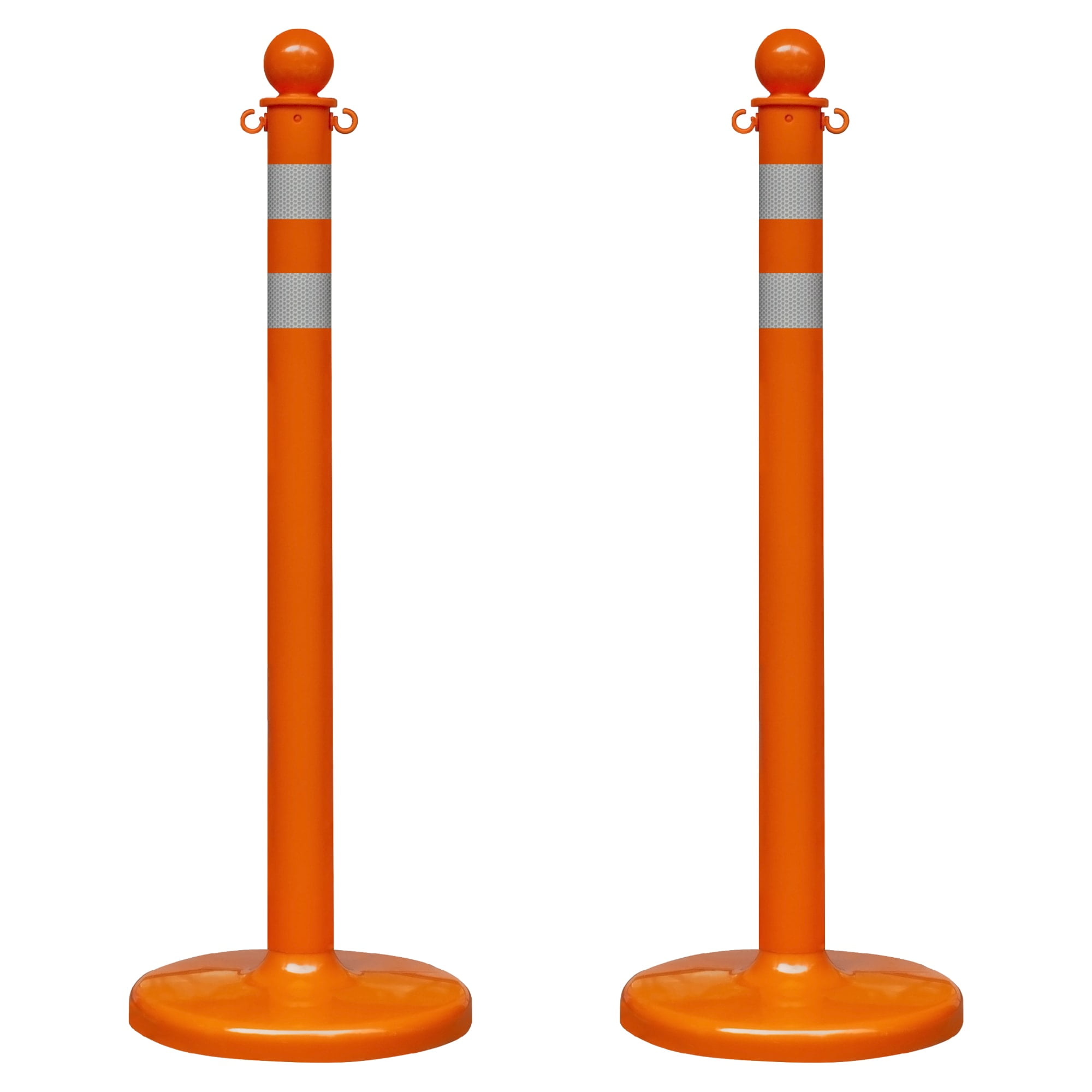 2.5 Inch Safety Orange Reflective Medium Duty Stanchion (2 Pk ...