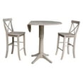International Concepts Angela 3 Piece Round Pedestal Bar Height Table ...