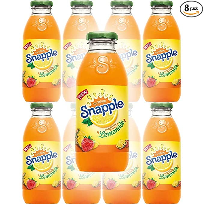 Snapple Strawberry Pineapple Lemonade, All Natural, 16 Fl Oz (Pack of 8 ...
