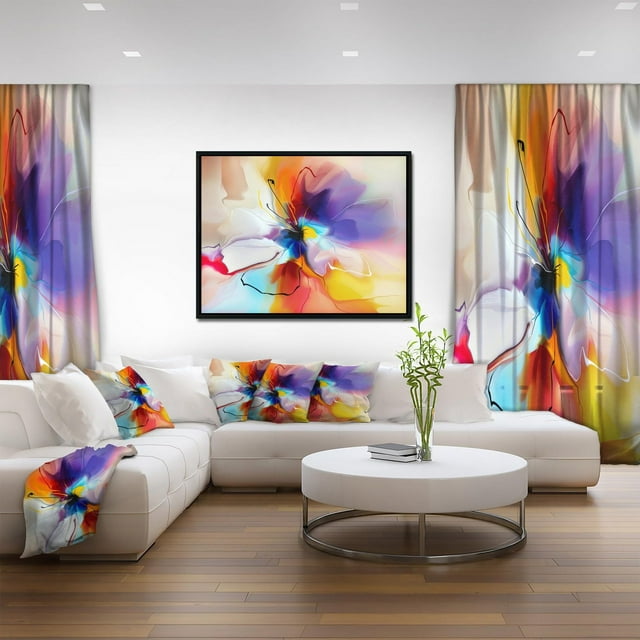 Designart Creative Flower in Multiple Colors FLOAT FRAME WALL ART ...