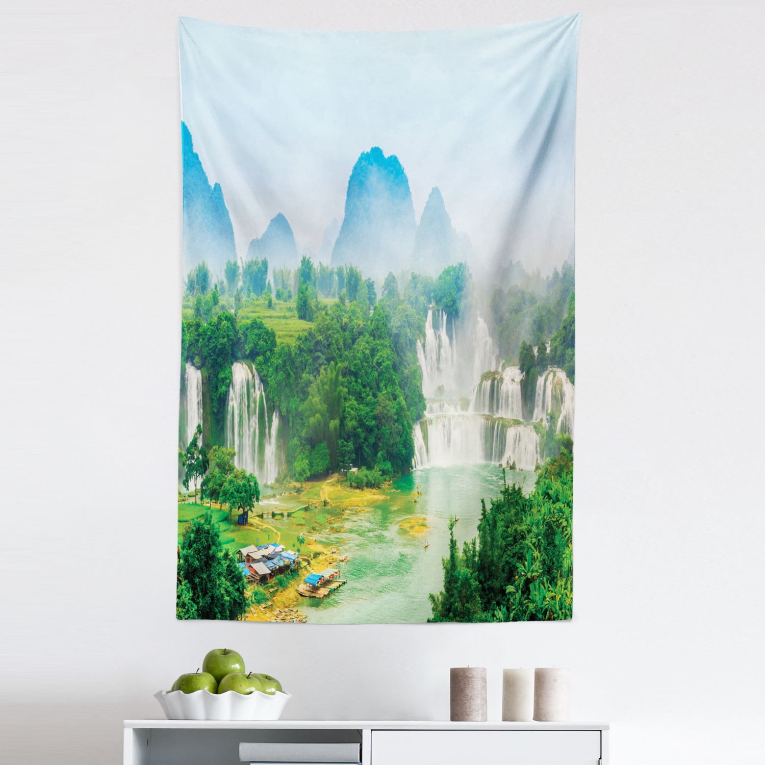 Scenery Tapestry, Detain Waterfall Guangxi Misty Jungle Forest ...