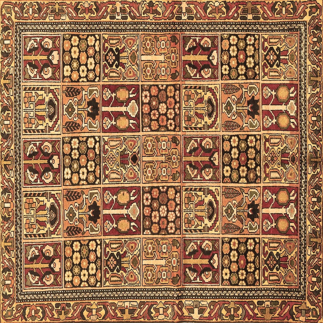 Ahgly Company Indoor Square Persian Brown Traditional Area Rugs, 5 ...