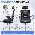 750 lbs Ergonomic Mesh Office Chair with High Back, 5D Adjustable Arms ...