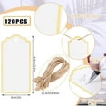 120 PCS White Gift Tags, Gift Tags with String ,Gold Foil Metallic Gift ...