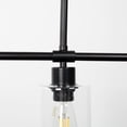 YANSUN 3-Light Linear Pendant Lights, Modern Black Fixture with Clear ...