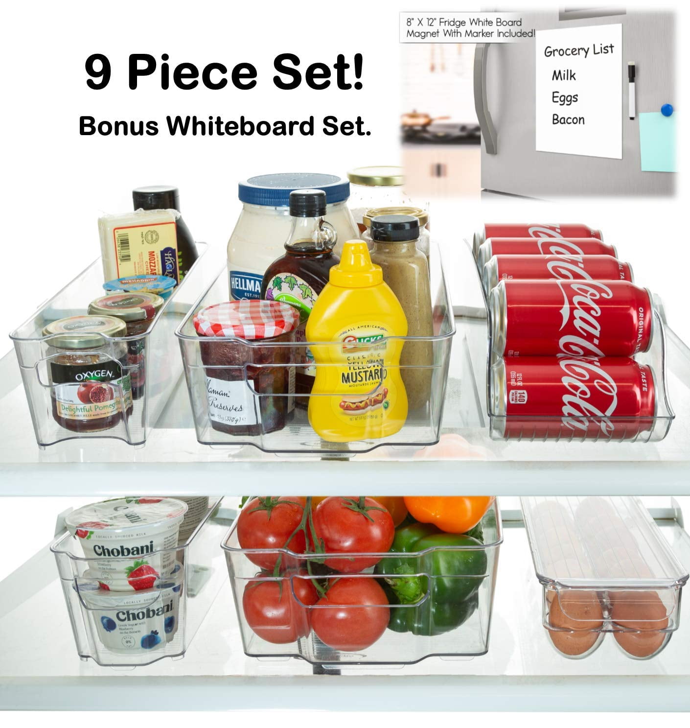Refrigerator Organizer Bins Stackable Storage Containers For Fridge