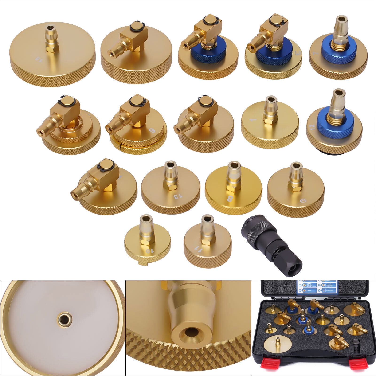 CNCEST Brake Bleeder Adaptor Set Brake Fluid Bleeding For Ford VW Audi ...