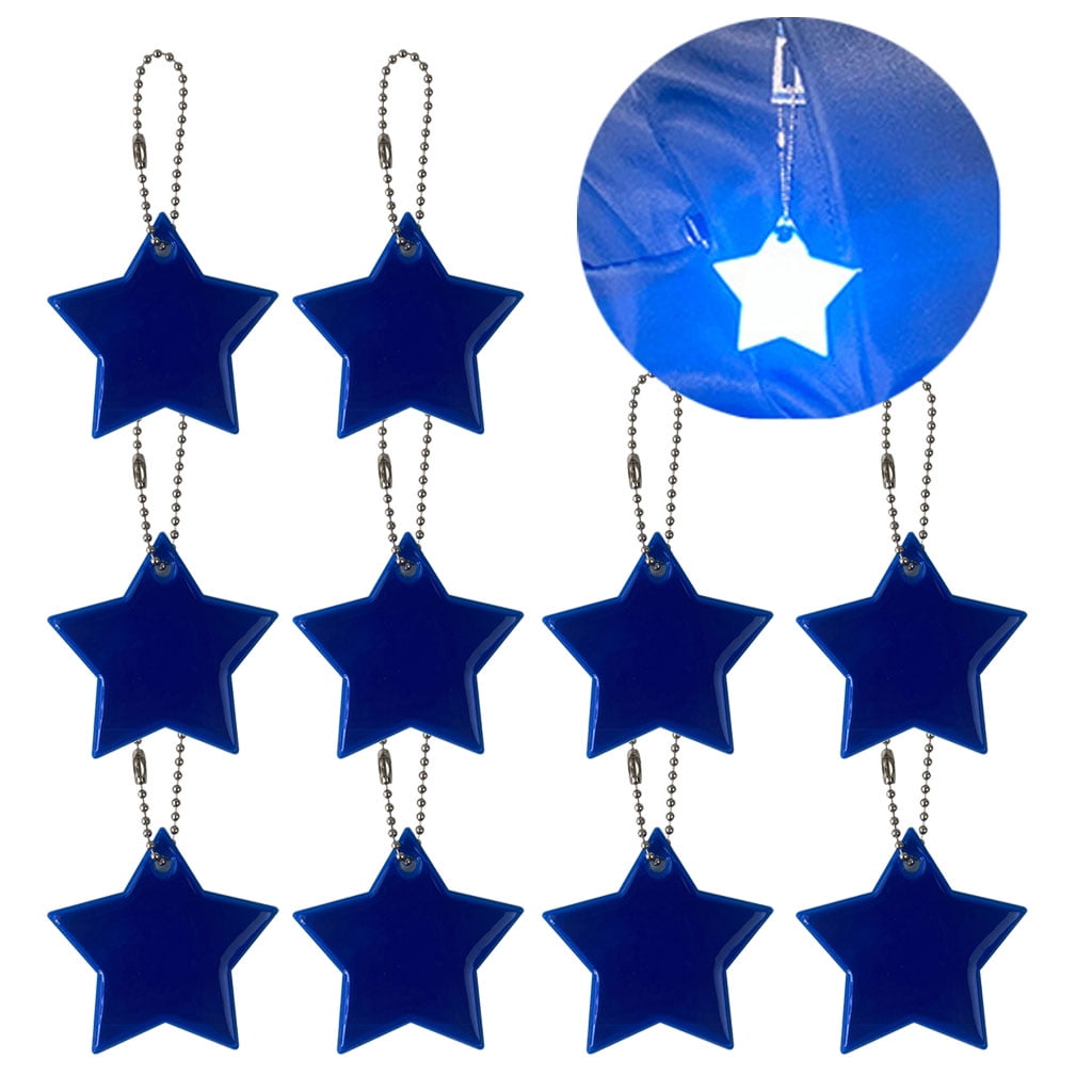 HGYCPP 10Pcs Child Safety Reflectors Keyrings Stylish Reflective Stars ...