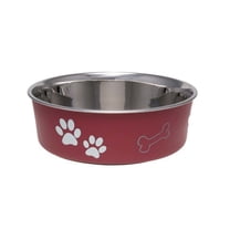 Loving Pets Bella Bowls Small Dog Bowl Merlot, Stainless Steel Interior ...