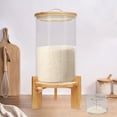 Cereal Dispenser 7.5L/1.98Gal – Glass Rice Container with Bamboo Stand ...