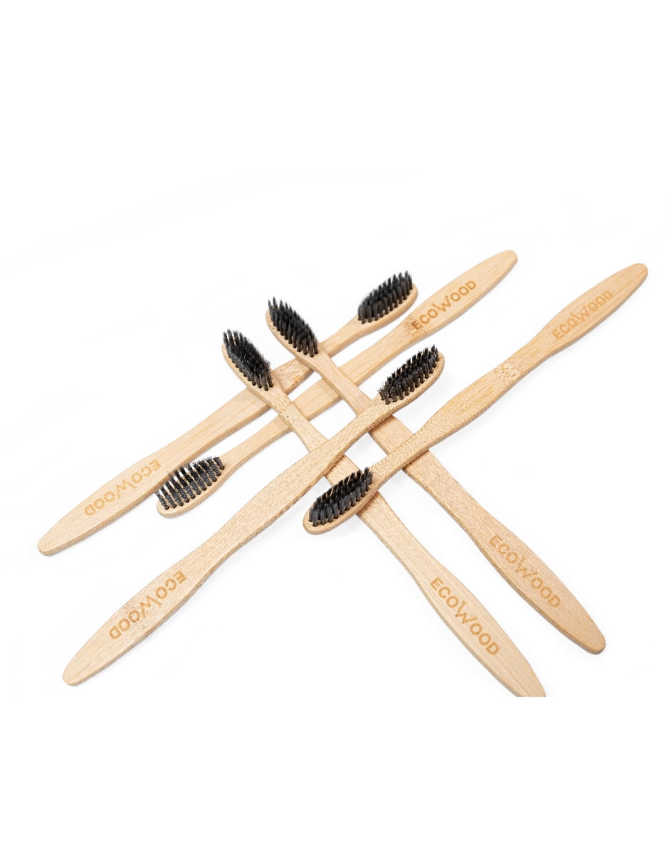 Kit 6 Cepillos de Dientes Ecowood de Bambu Biodegradable con Cerdas ...
