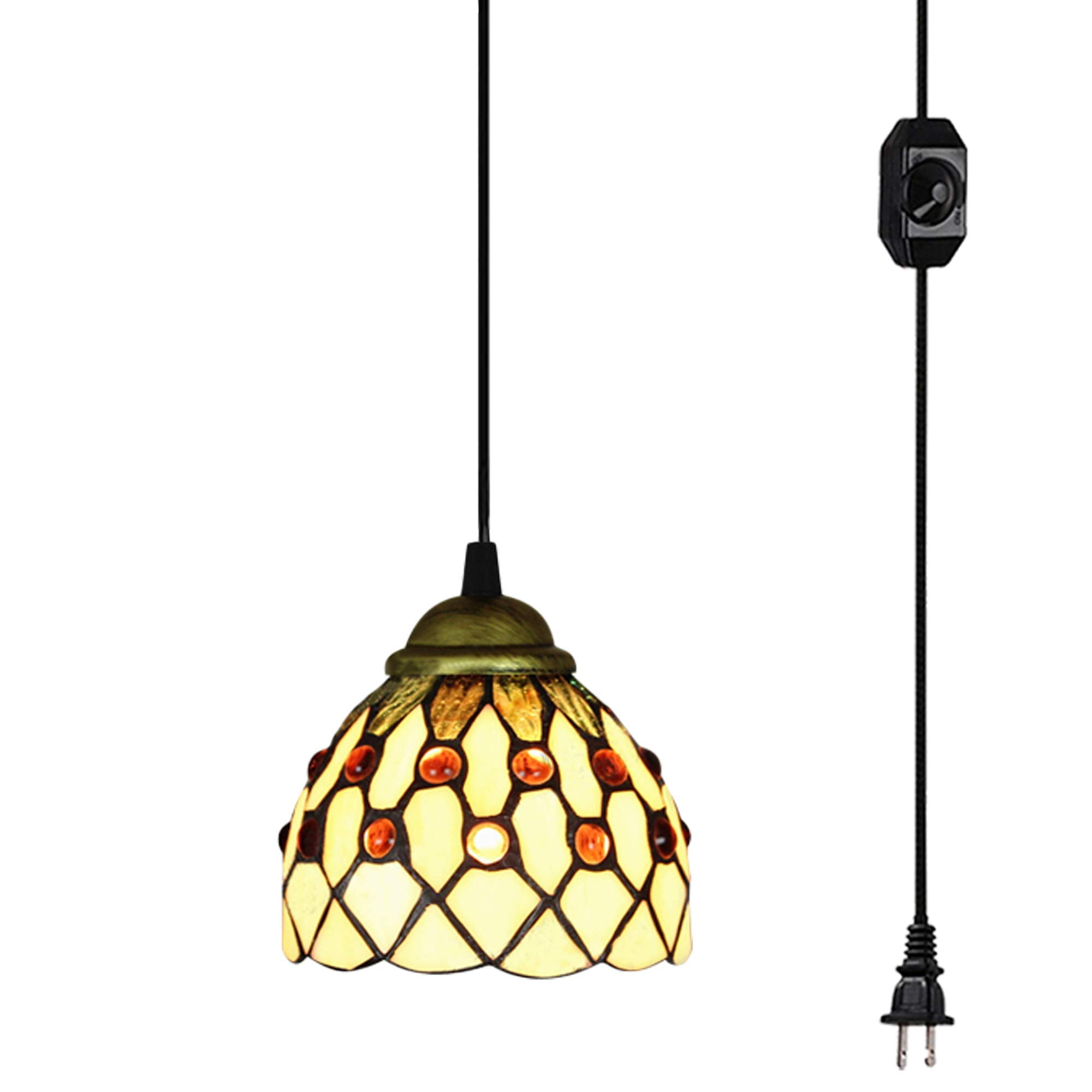 Click here for Fsliving Handmade Plug-In Glass Pendant Lighting T... prices