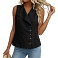 Byworldtasic Waistcoat Vest for Women Sleeveless Blazers V Neck Button ...