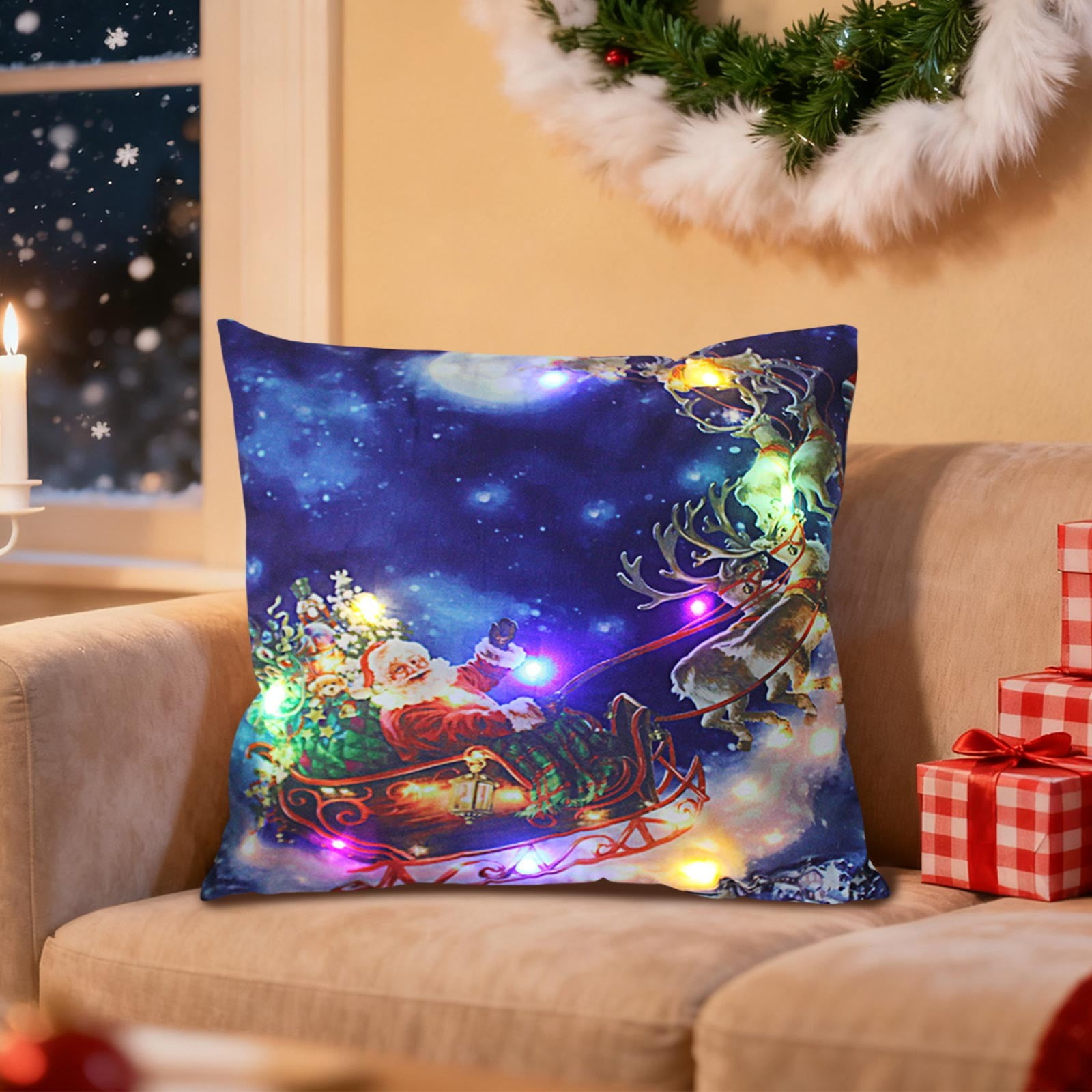 Click here for Halons Christmas Led Pillows 45x45cm 2 Lighting Mo... prices