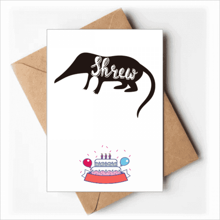 Shrews Black And White Animal Happy Birthday Greeting Cards Envelopes ...