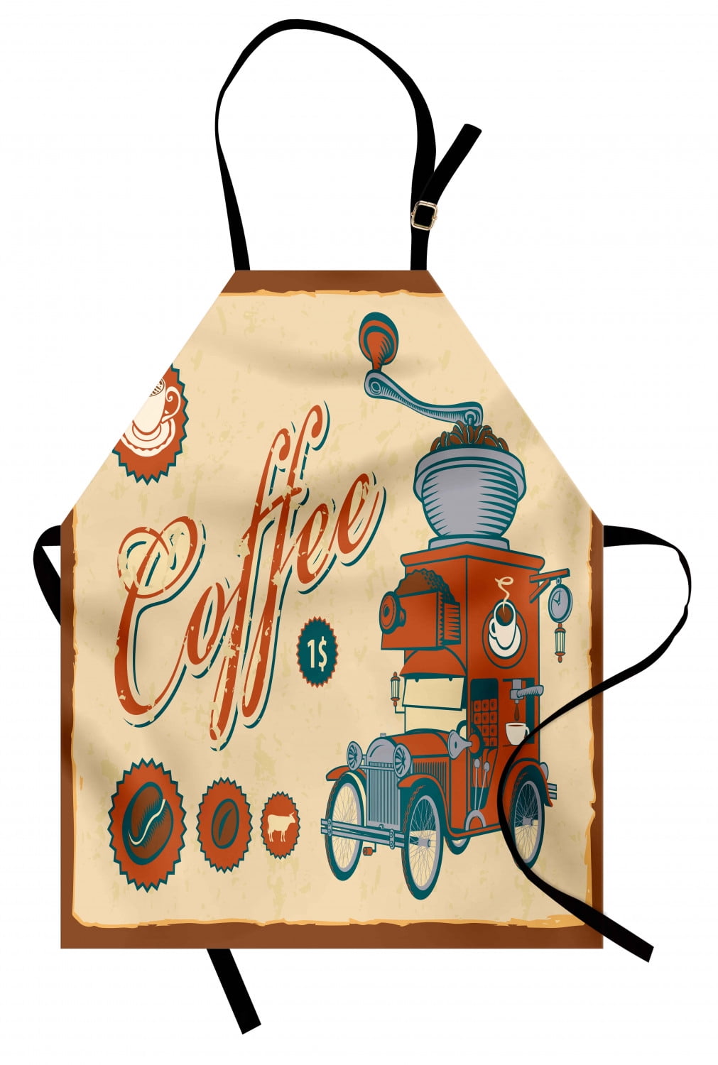 Retro Apron Artsy Commercial Design of Vintage Truck with Coffee ...