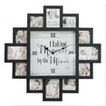 Black Picture Frame Photo Collage Clock - 12 Slots, Farmhouse Wall ...